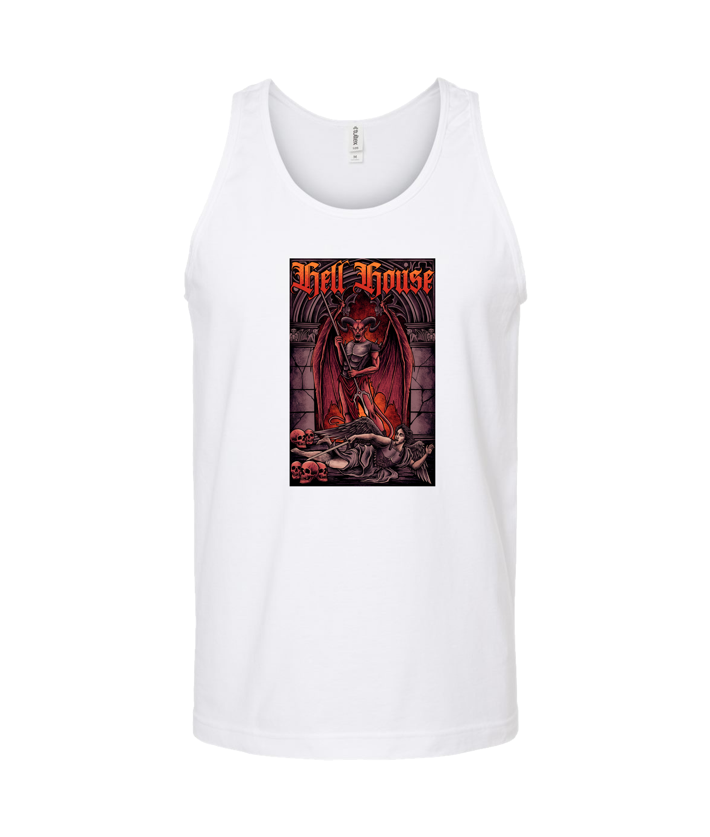 V-HELLTOP - Devil VS Michael - White Tank Top – MerchBooth.com